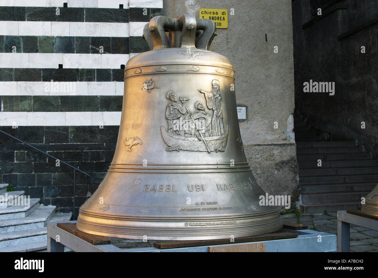 Antique silver bell. historic property of the town of Levanto, Liguria ...