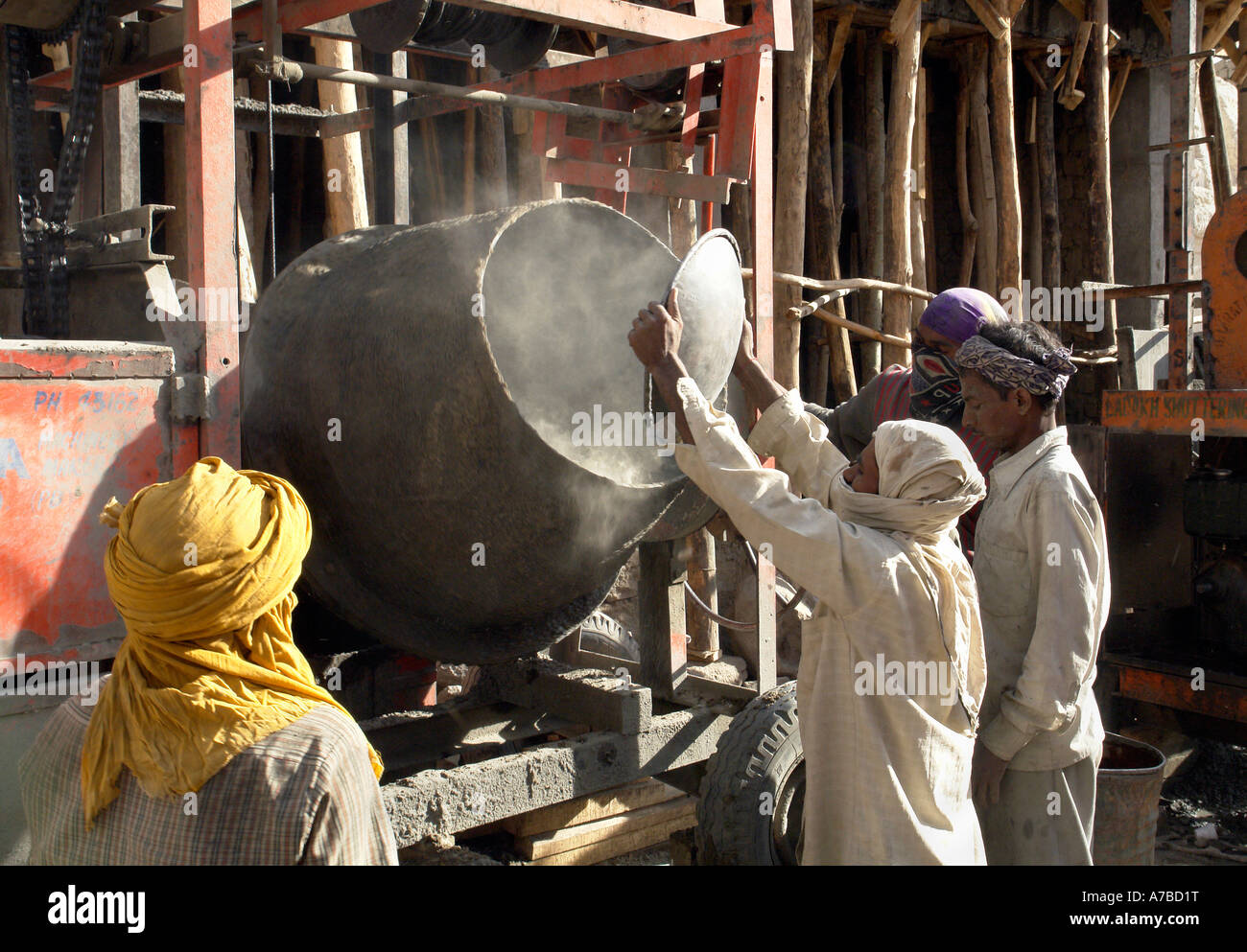 concrete mixing ladakh Stock Photo - Alamy