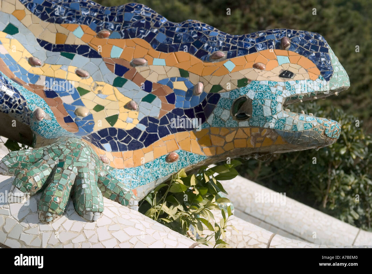 Animal Figure at Antonio Gaudi Park Guell, Barcelona, Catalonia, Spain ...