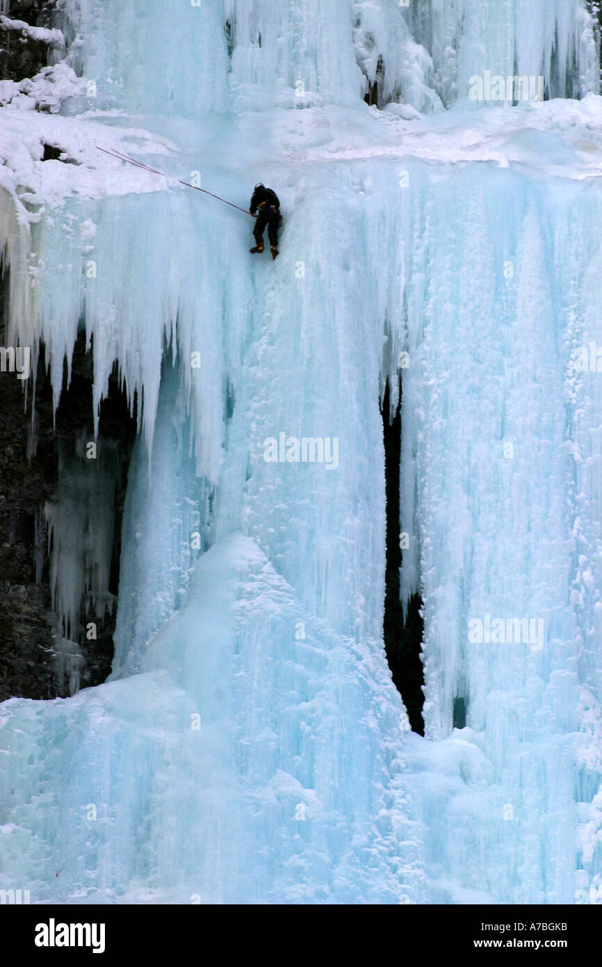 Ice falls climber Stock Photo - Alamy
