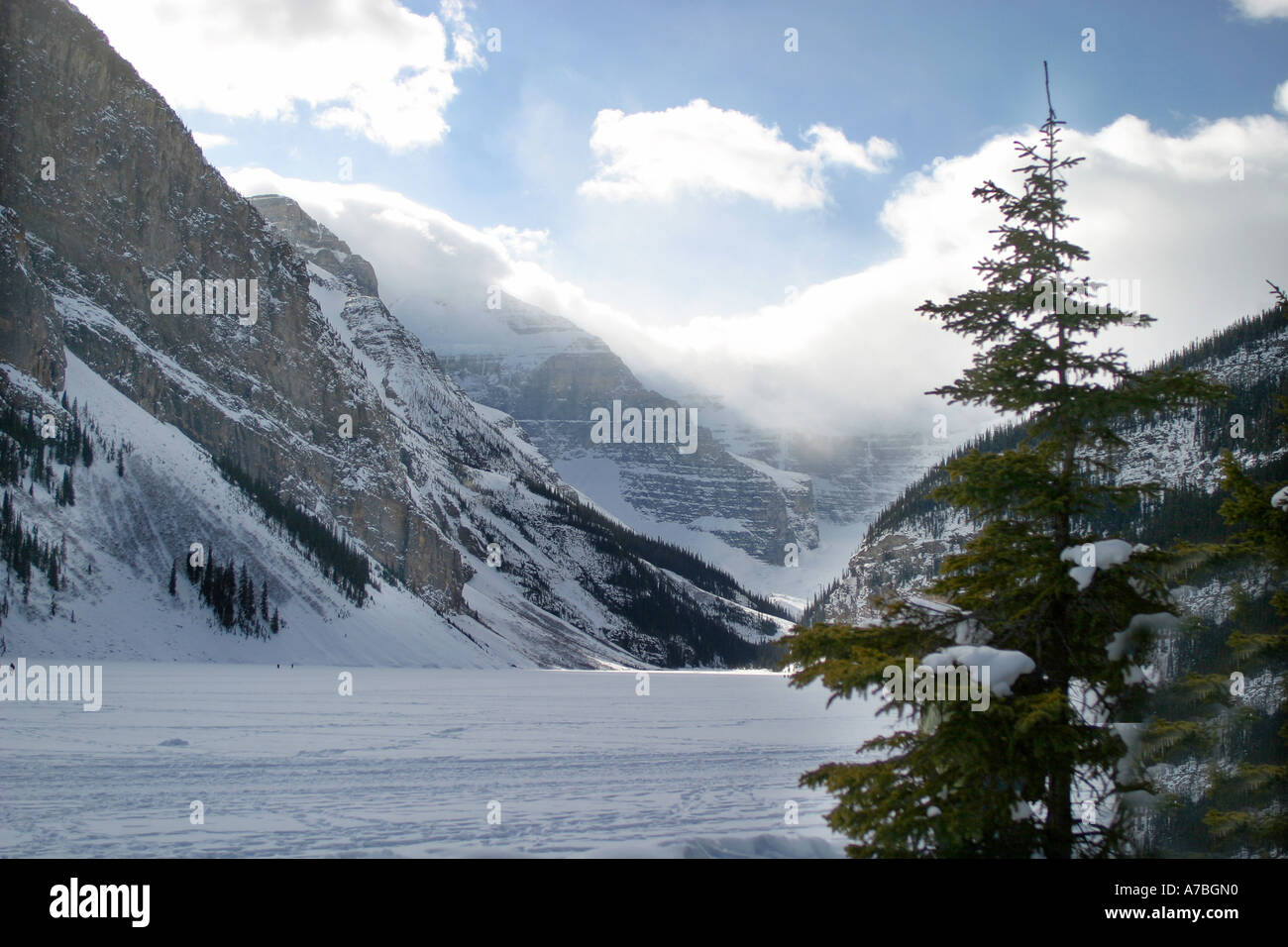 Mountain landscape, frozen lake Stock Photo - Alamy