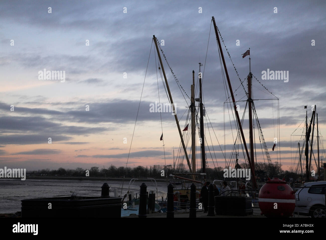Sunset Hythe Quay, Maldon, Essex Stock Photo - Alamy