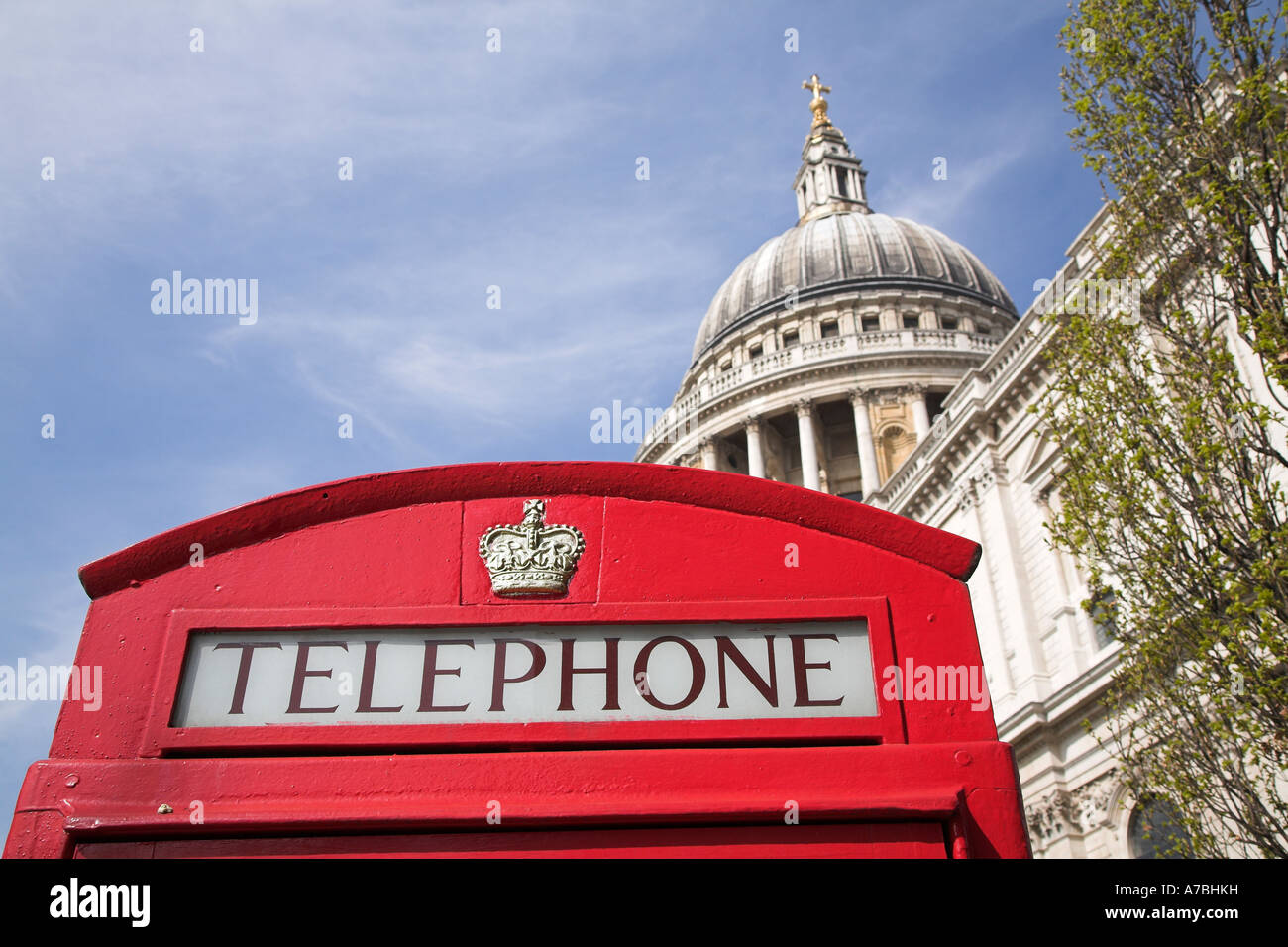 Red Telephone Box at St Paul's Cathedral Stock Photo - Alamy