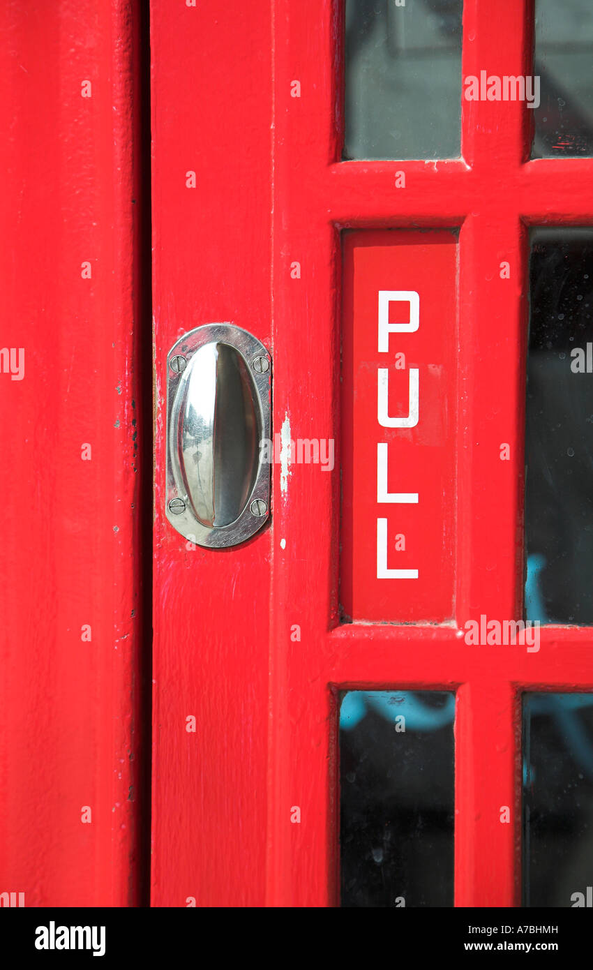 Red Telephone Box Handle, UK Stock Photo - Alamy