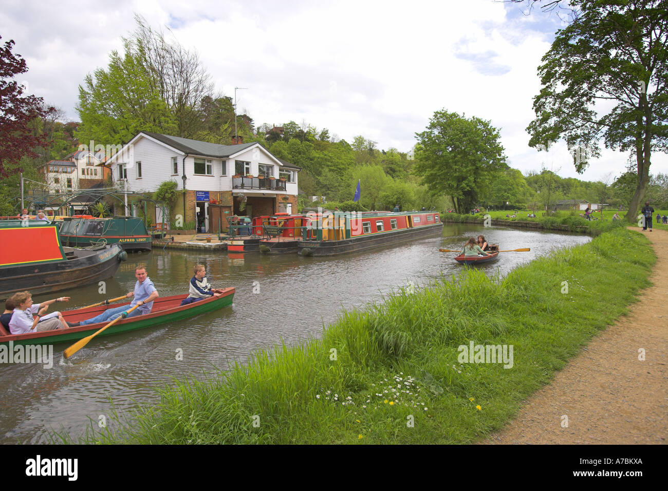 Guildford boathouse guildford surrey england hi-res stock photography ...