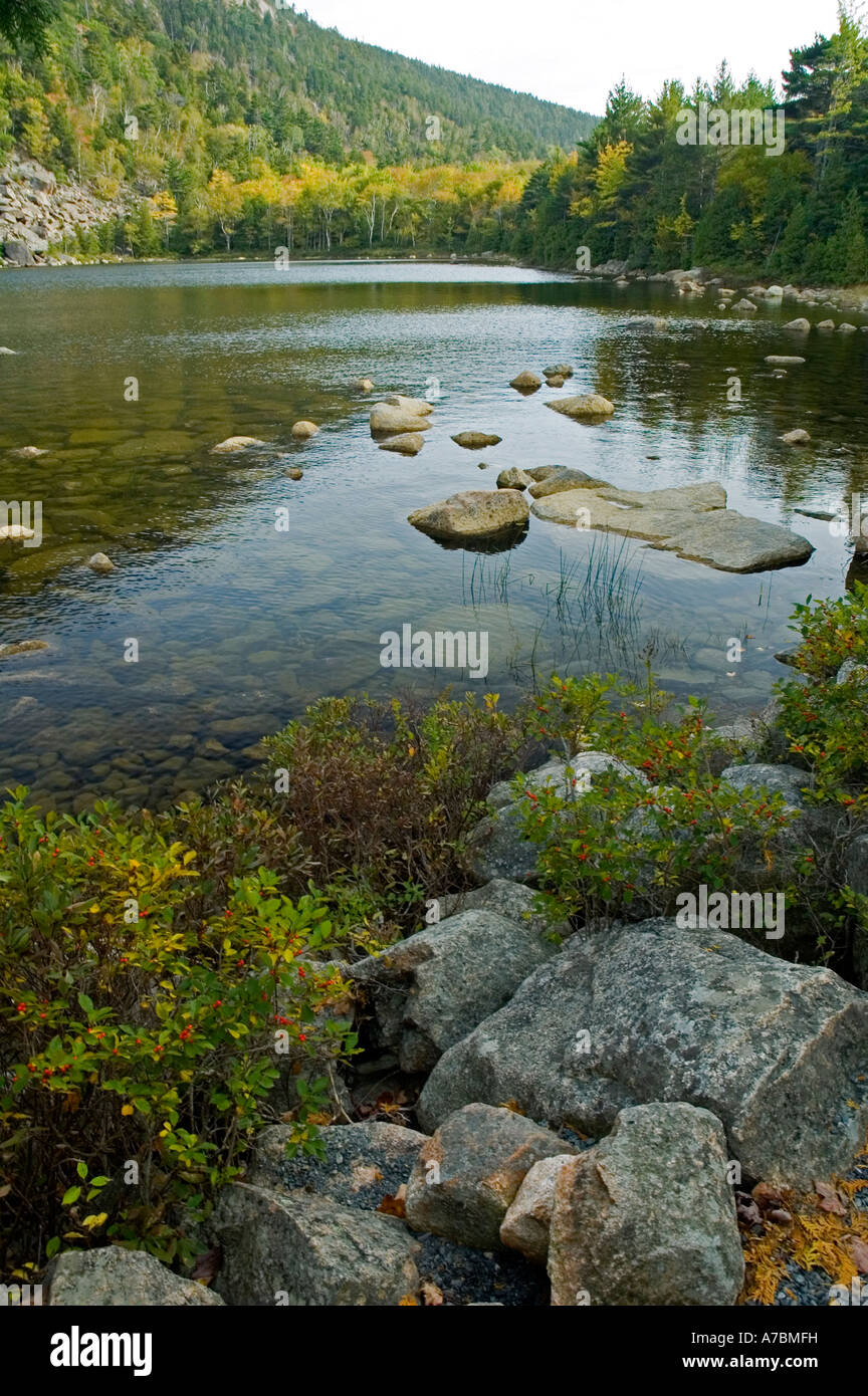 Bubble Pond Acadia NP Stock Photo - Alamy
