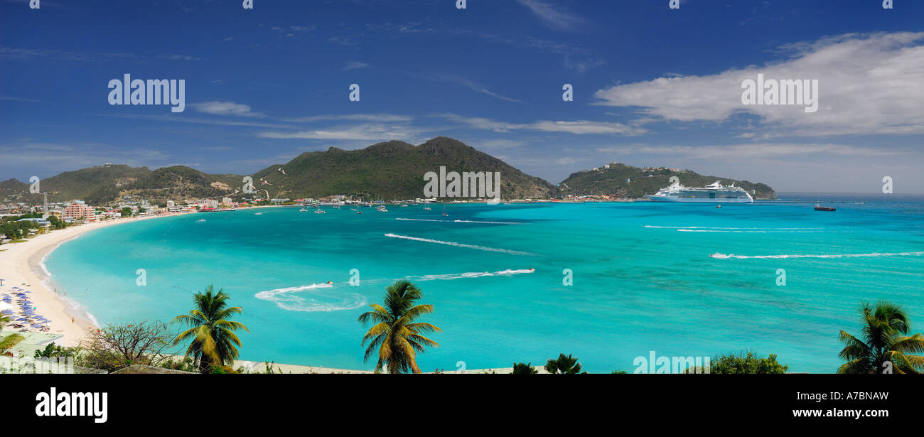 Panorama of Great Bay Philipsburg in St Maarten Netherlands Antilles ...
