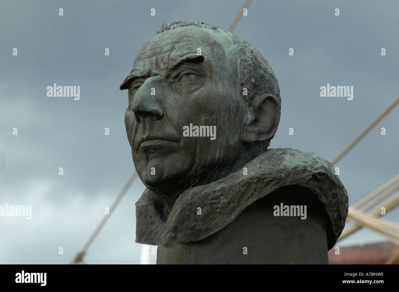 bust of roald amundsen, pioneer of polar and north pole expeditions ...