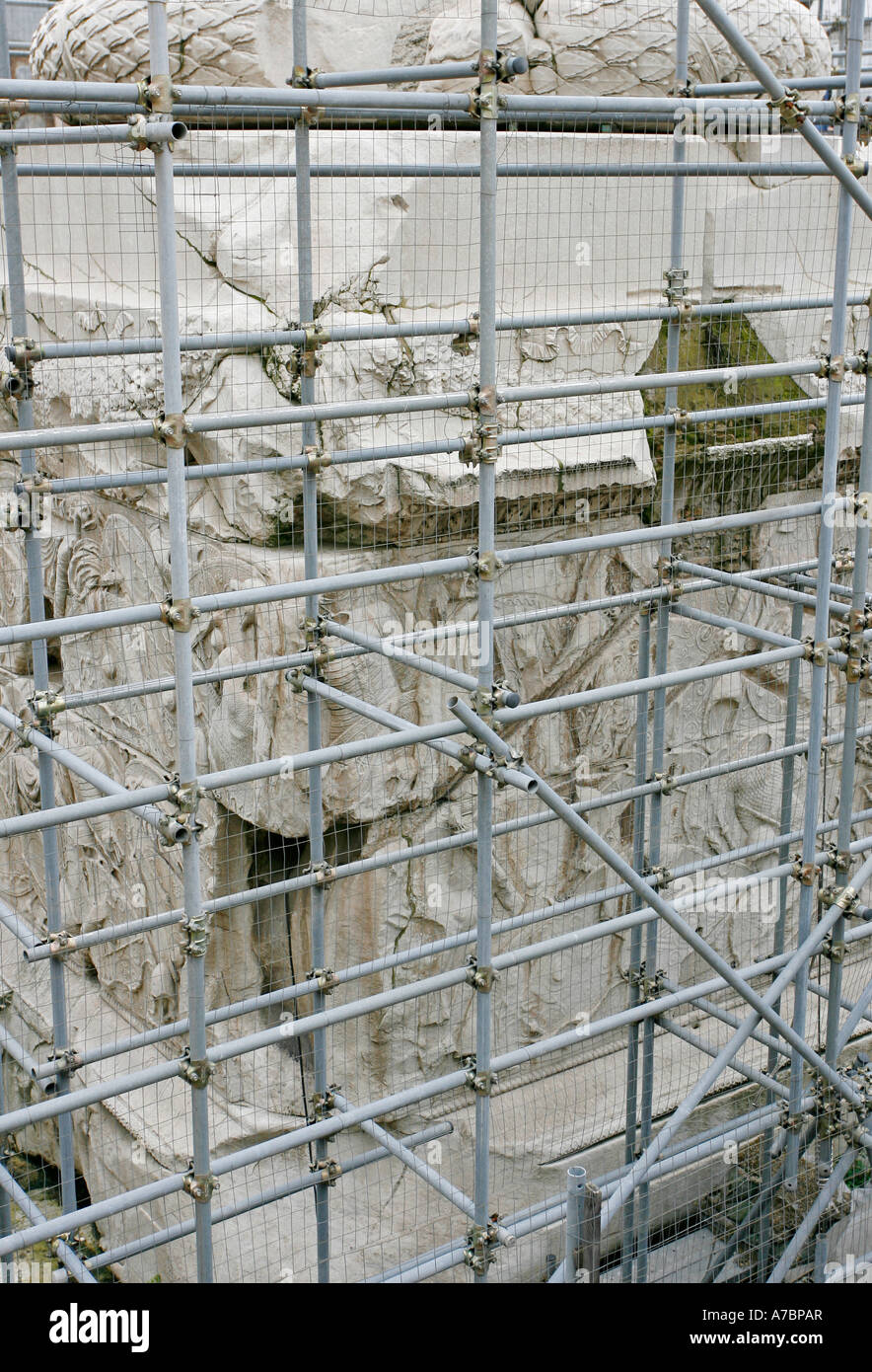 Scaffolding around the base of Trajan s Column Rome Italy Europe Stock ...