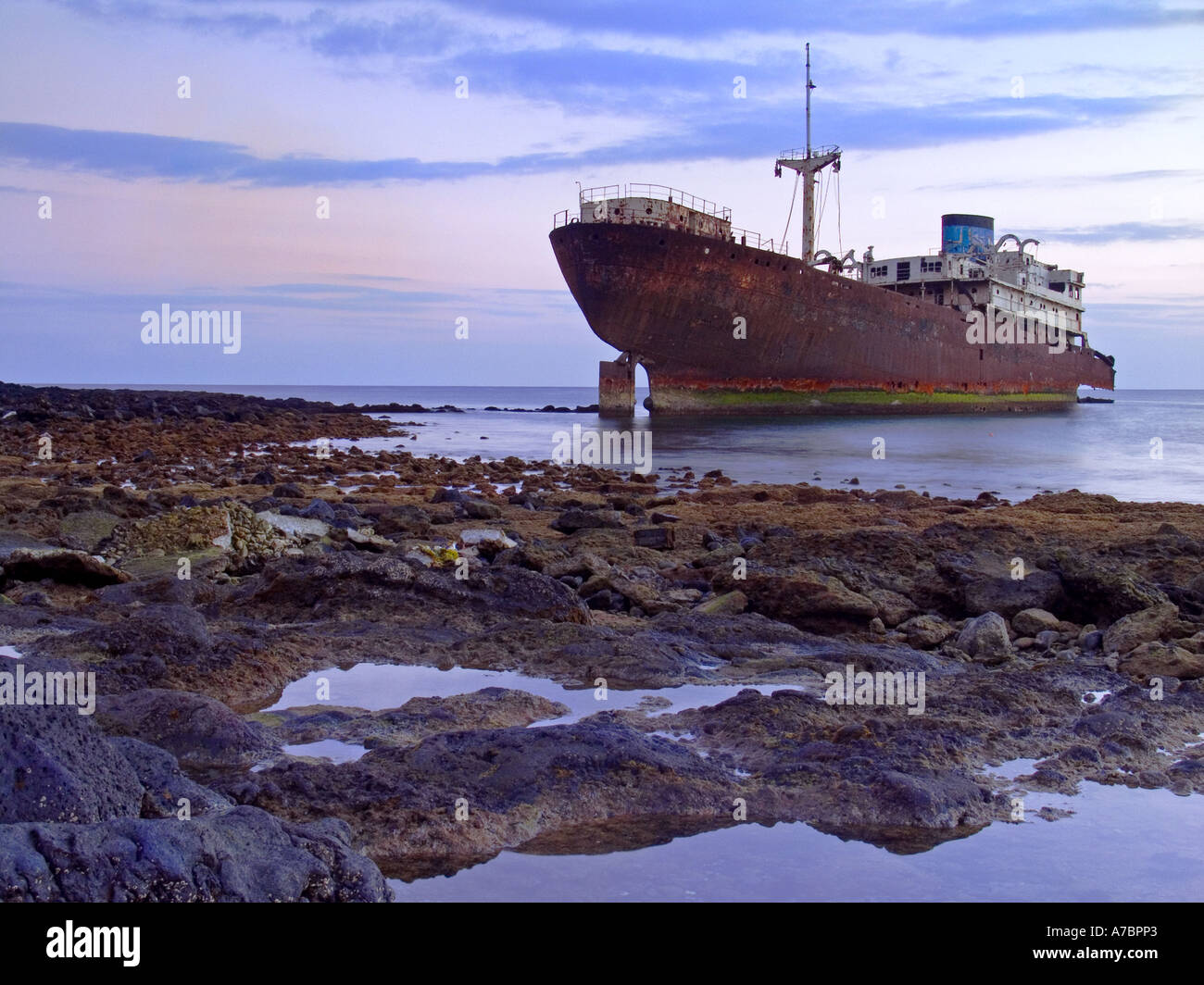SHIPWRECK BEACHED ABANDONED Rusting shipwreck polluting pollution in ...
