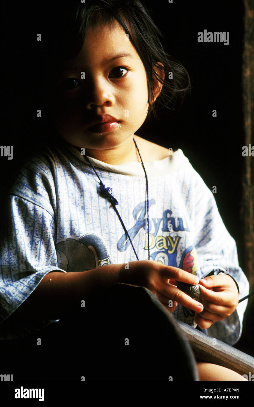 iban girl in menyang sedi longhouse, sarawak, malaysia Stock Photo - Alamy