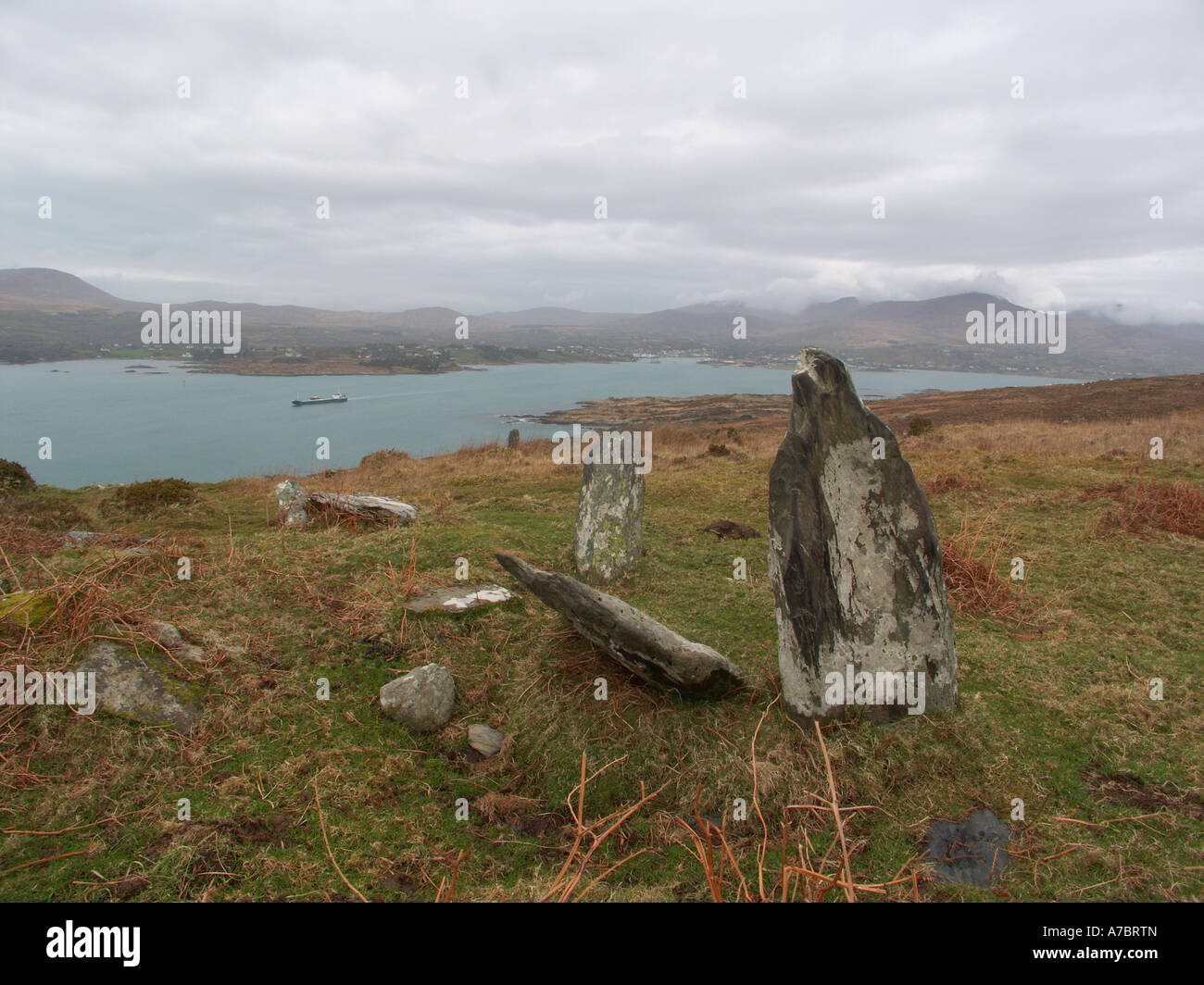A small stone circle, Bere Island, Ireland Stock Photo - Alamy