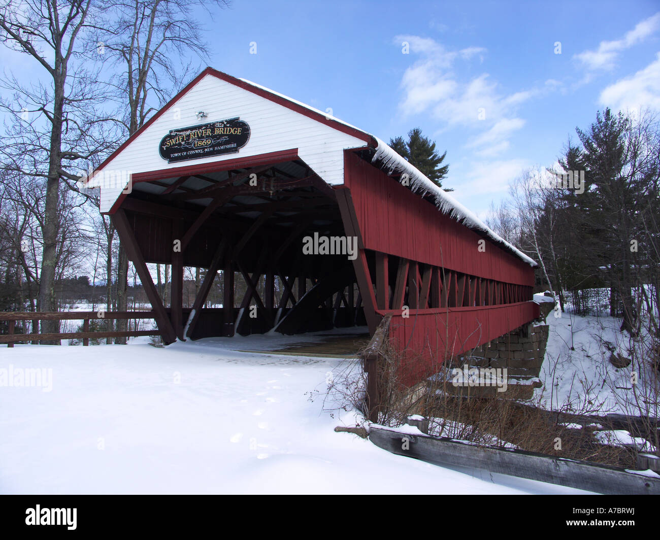 Swift River bridge near North Conway, New Hampshire Stock Photo - Alamy