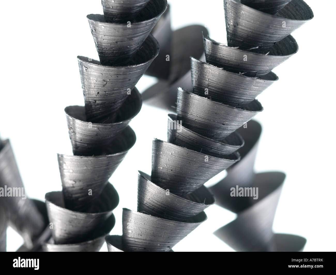 two, spring, spiral, small, long, close up, white, gray, flexible, hard ...