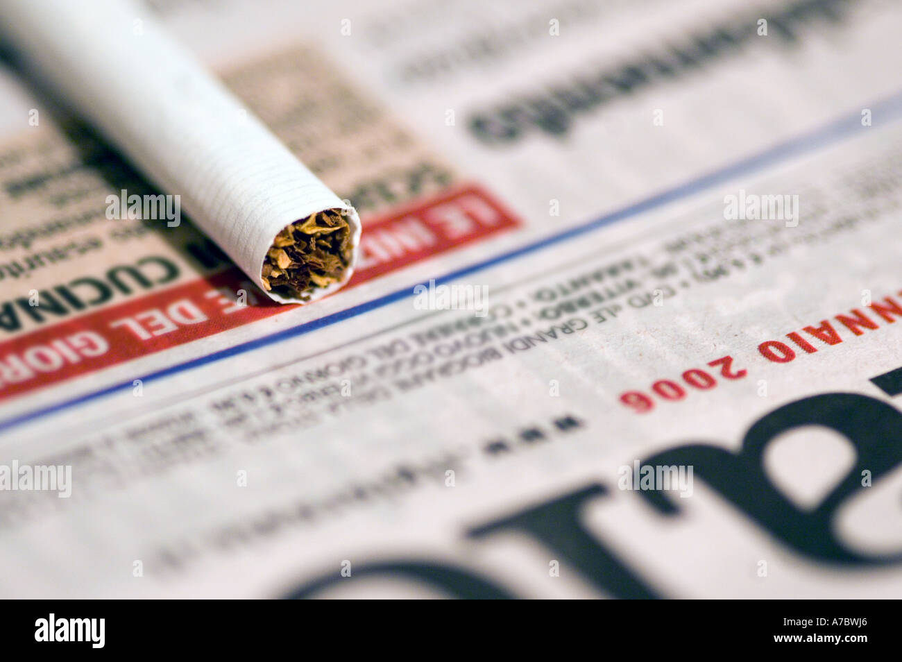 cigarette and newspaper Stock Photo - Alamy