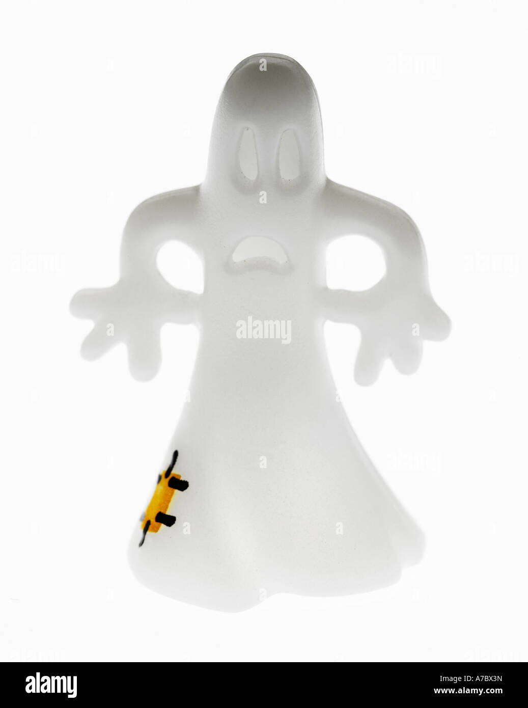 small, plastic ghost, toy, vertical, fluorescent, horror, halloween ...