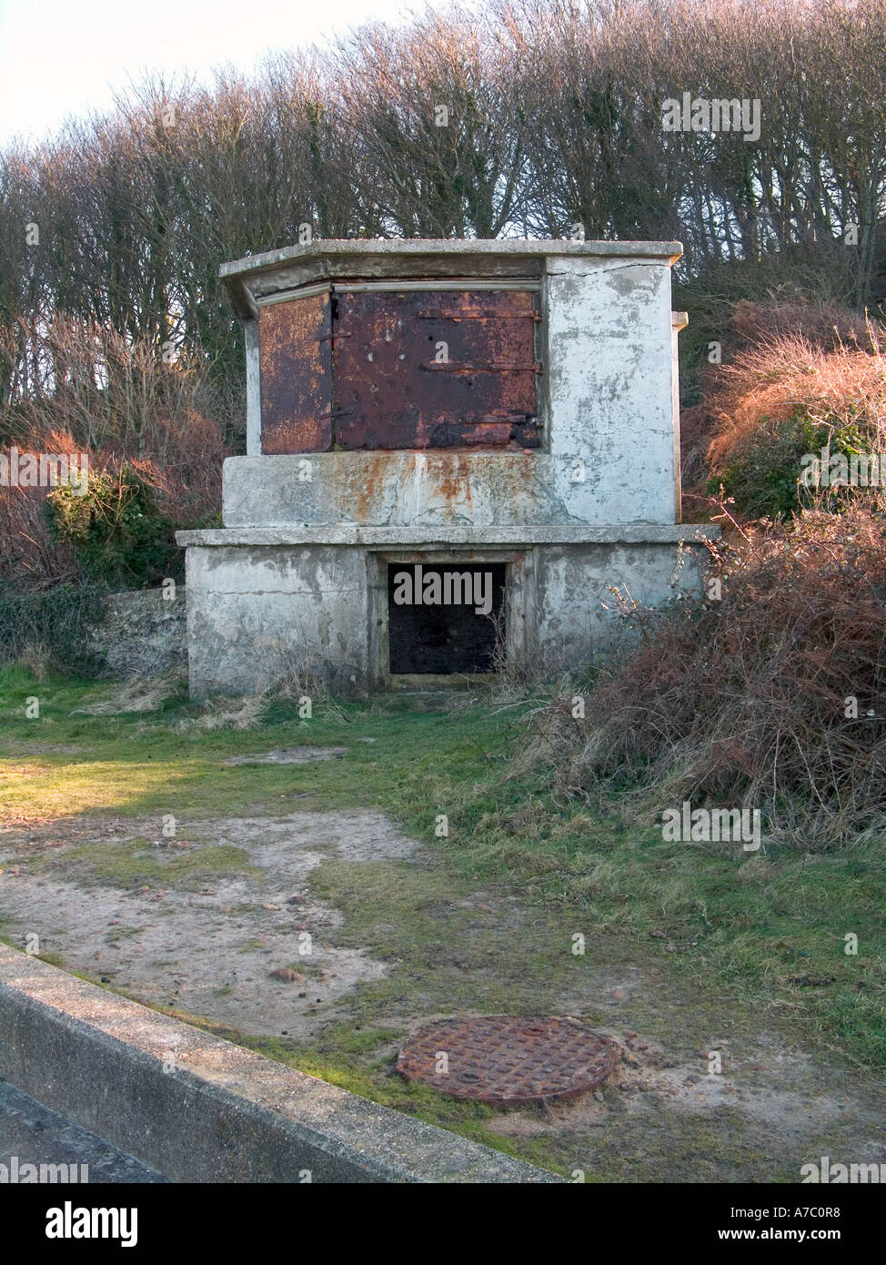 British military lookout posts at Totland Bay overlooking the Solent ...