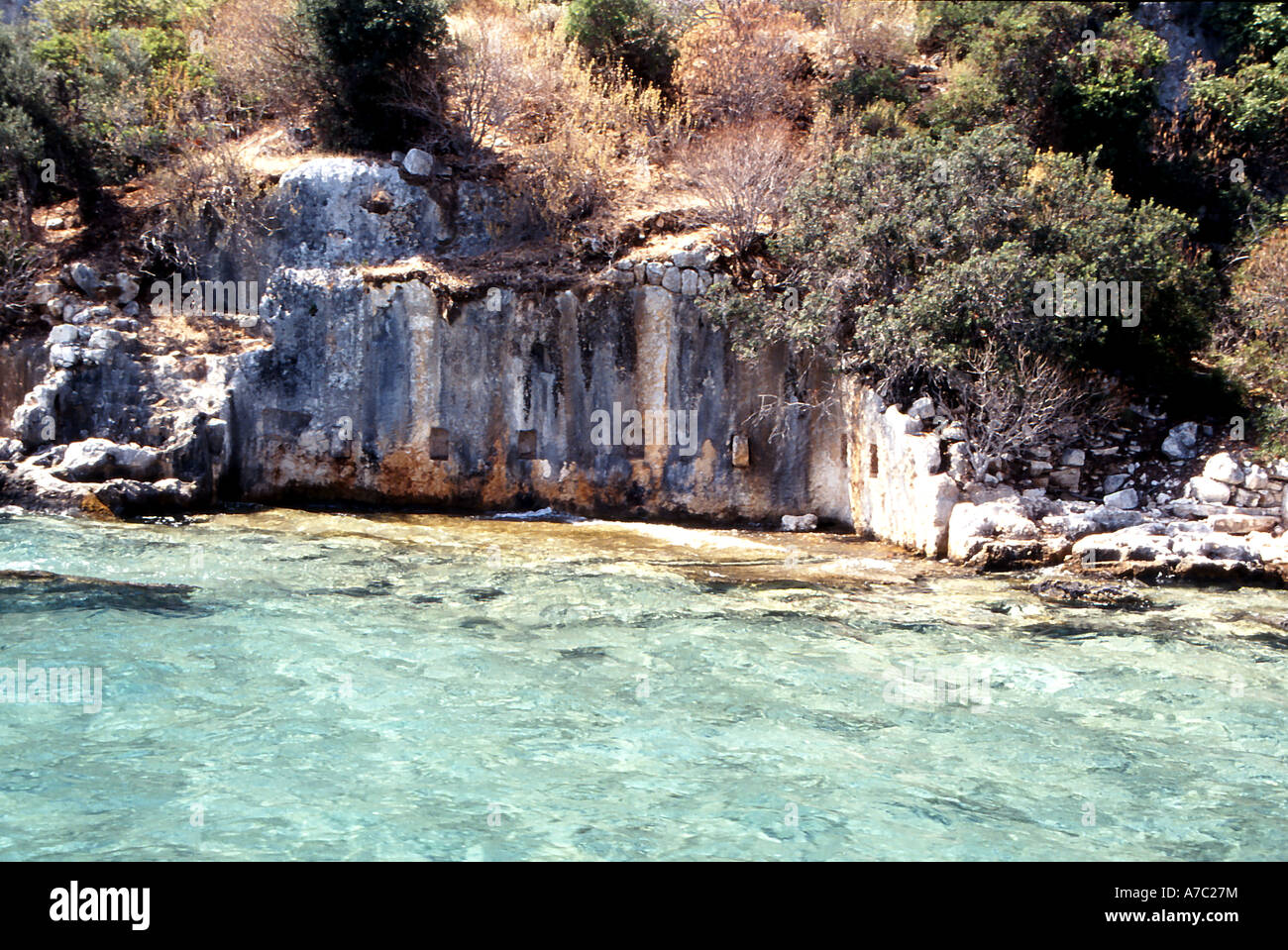 Building remains of the sunken city of Kekova, Turkey Stock Photo - Alamy