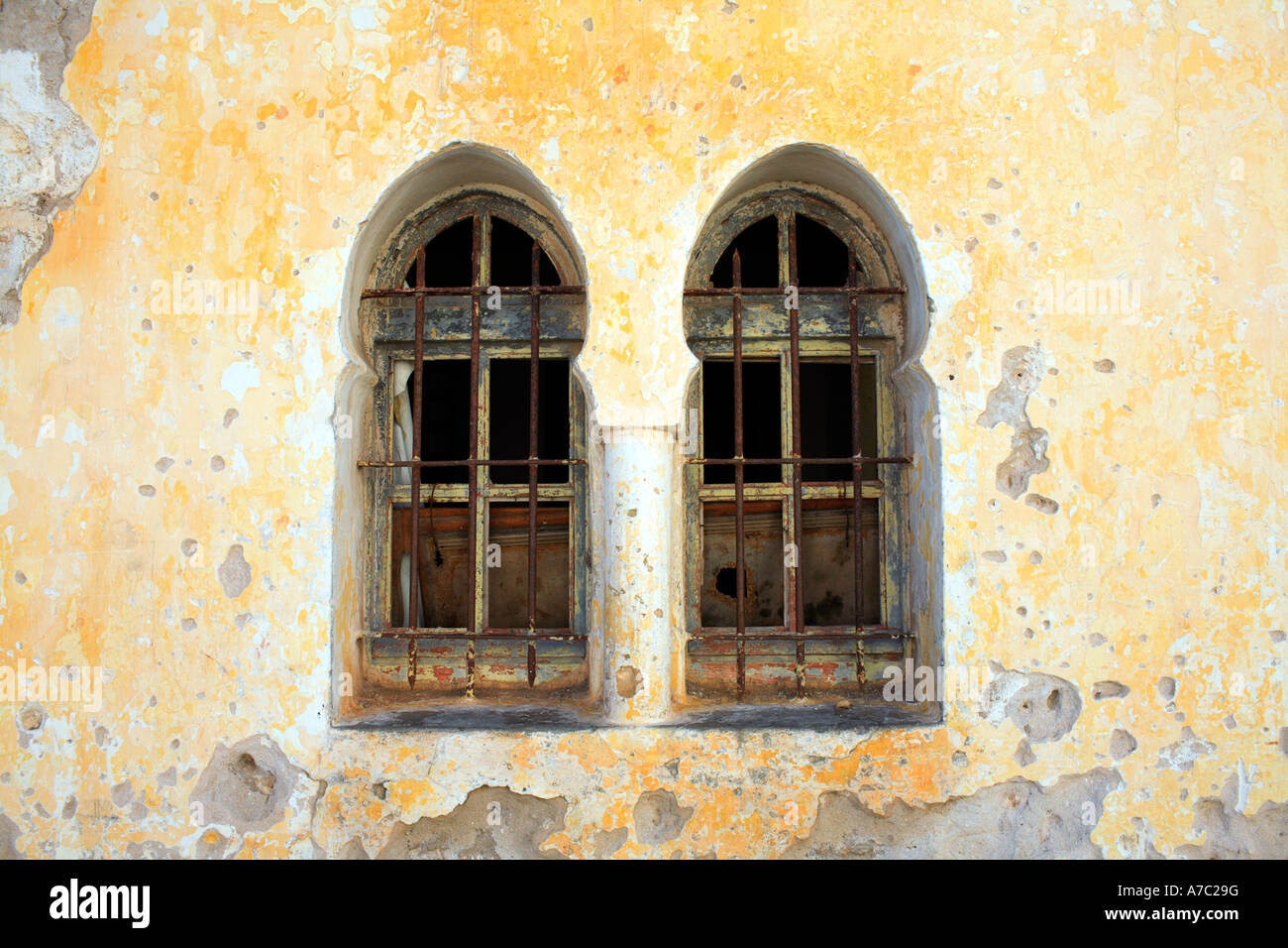 Arched windows in the Medina of Azemmour in Morocco Stock Photo - Alamy