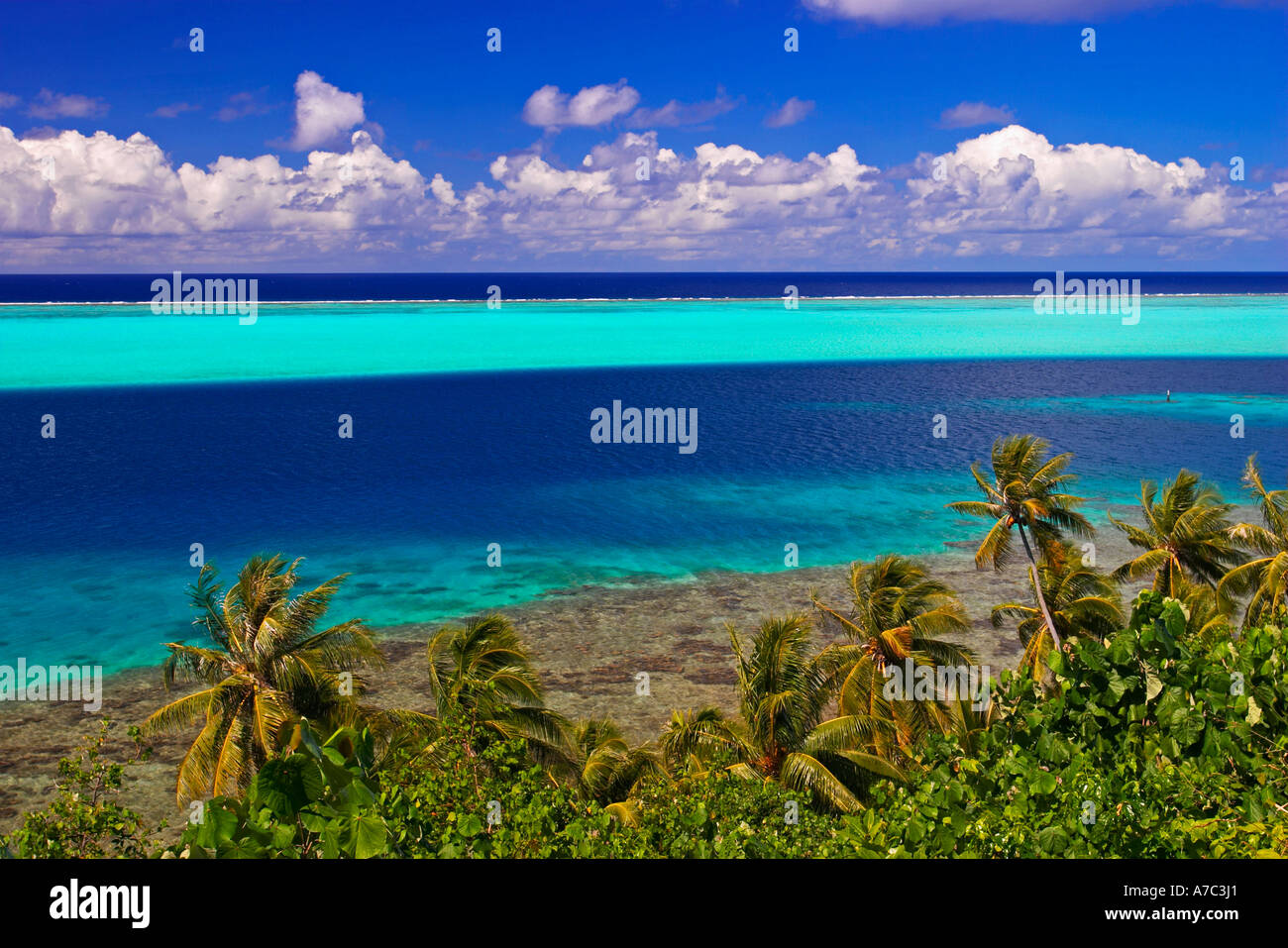 The incredible colors of Baie Mahuti Huahine French Polynesia Stock ...