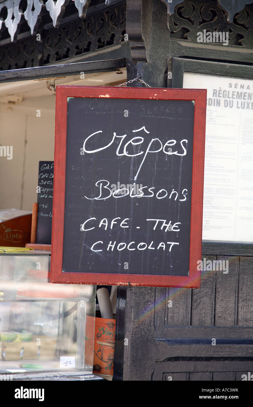 Menu board in a french kiosk of paris hi-res stock photography and ...