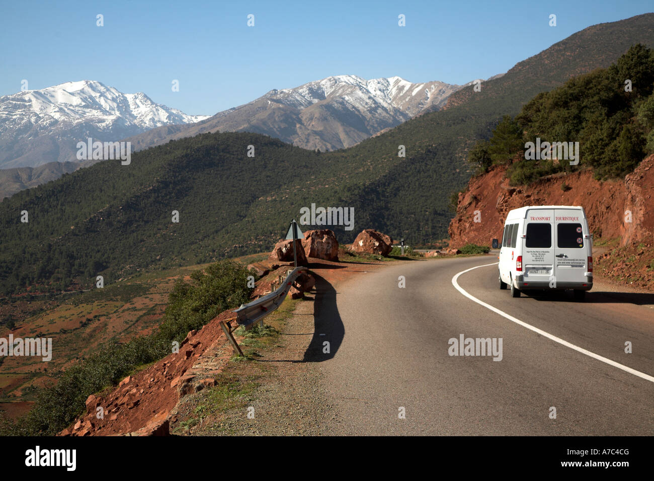 Tiz-n-Tichka road through Atlas Mountains, Morocco, north Africa Stock ...