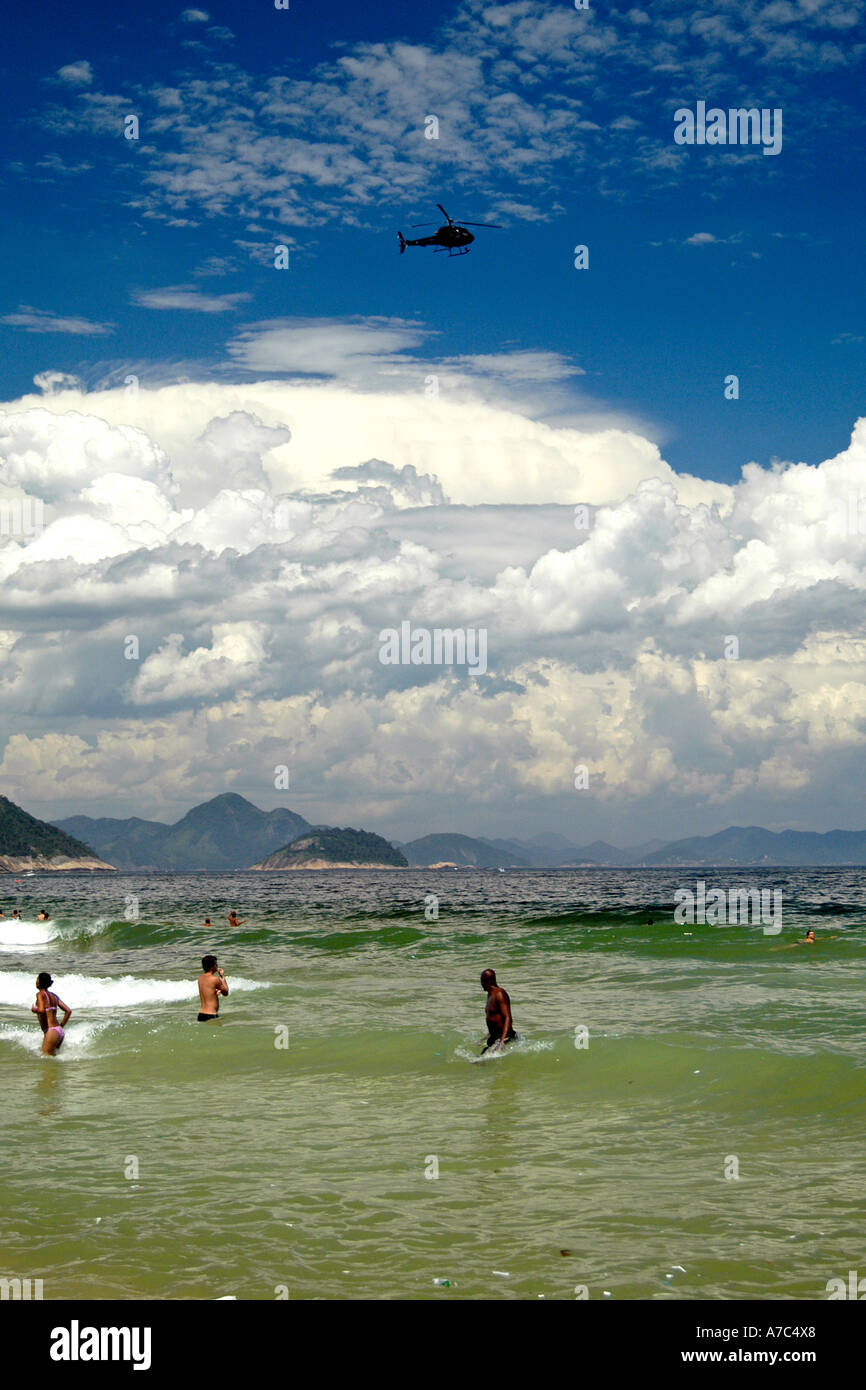 surf and beach, Copacabana Beach, Rio de Janeiro, Brazil Stock Photo ...