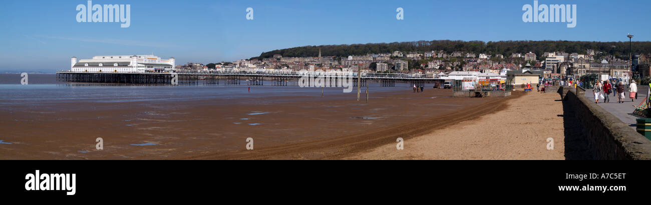 Promenade pier weston super mare beach seafront hi-res stock ...
