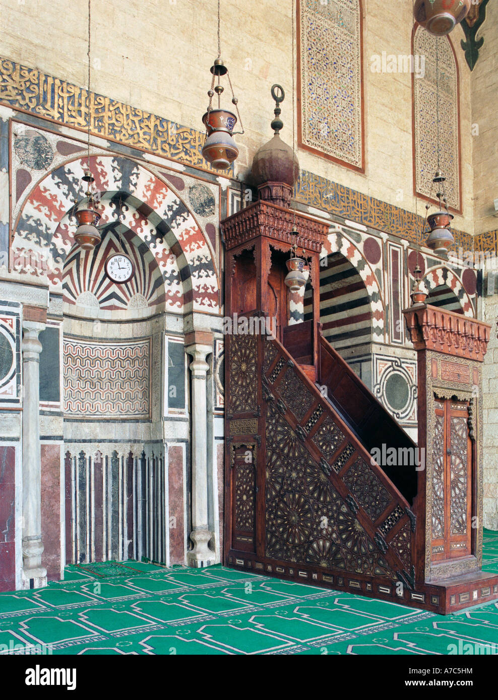 minbar and mihrab, Complex of al-Ashraf Barsbay, Cairo, Egypt Stock ...
