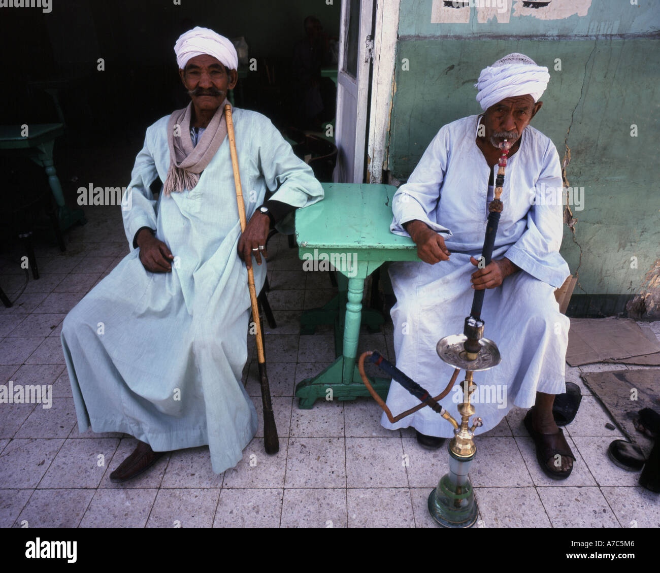 Portrait of Two Men outside Cafe, Aswan, Egypt Stock Photo - Alamy