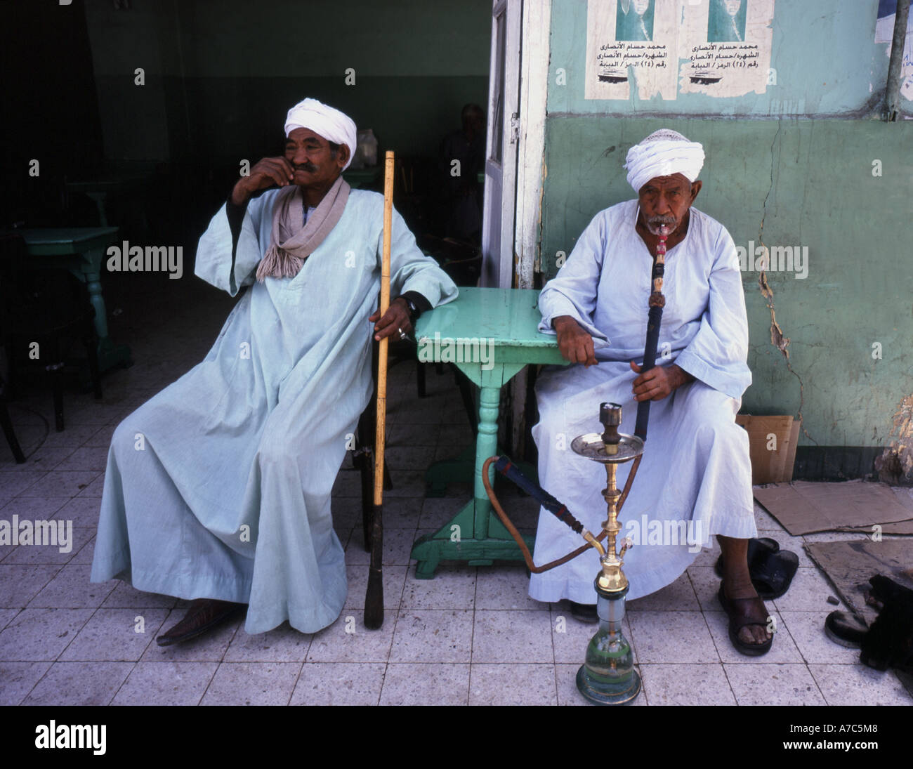 Portrait of Two Men outside Cafe, Aswan, Egypt Stock Photo - Alamy