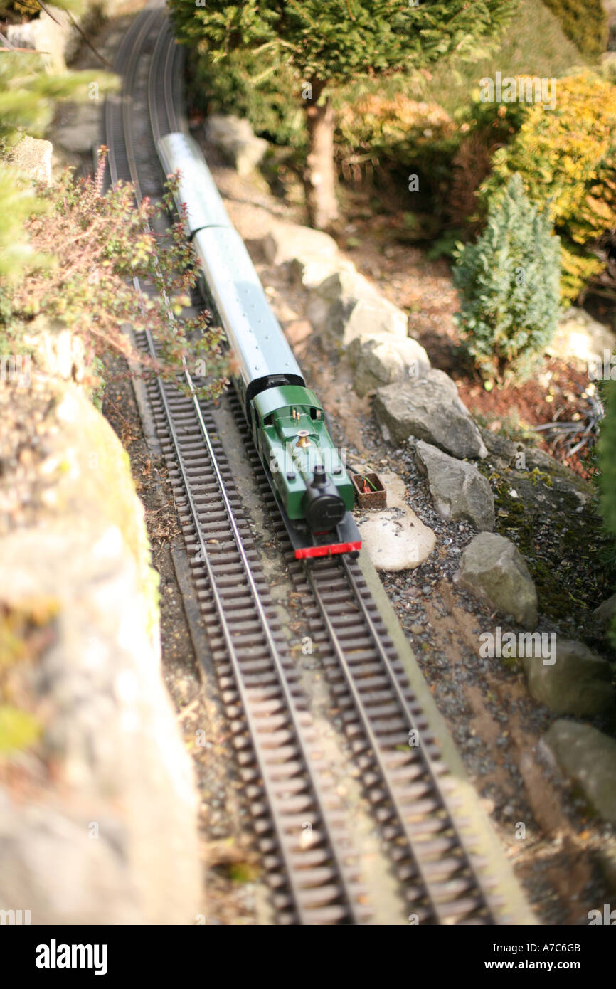 Model steam train at Bekonscott model village Stock Photo - Alamy