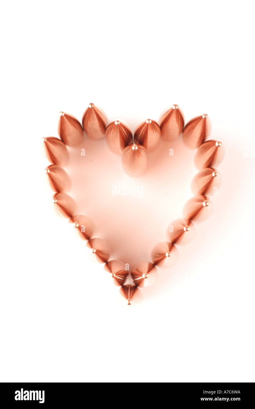 Group of bullets arranged in heart shape. 308 rifle bullets. rifle ...
