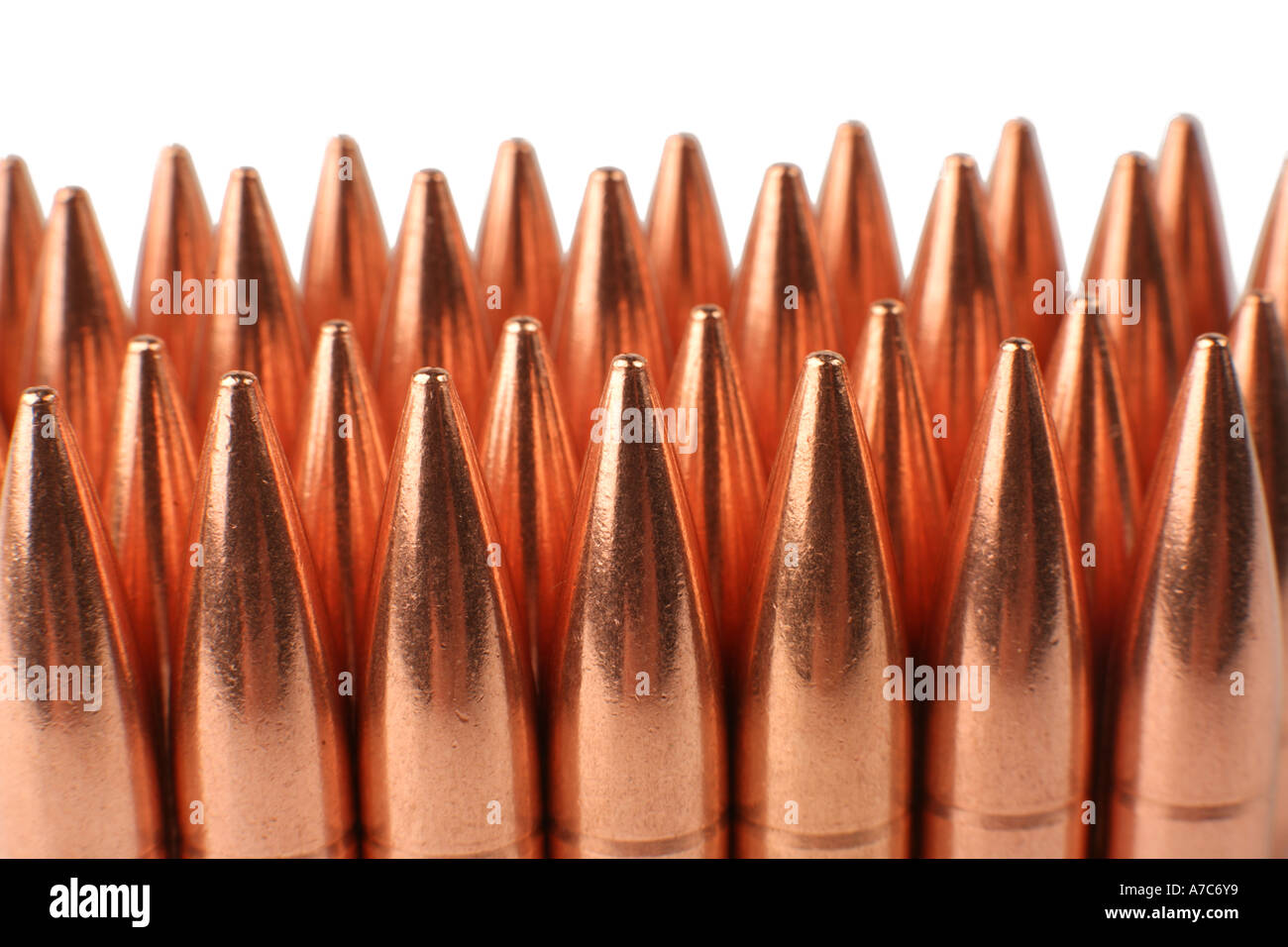 Group Of Bullets Standing In Rows 308 Rifle Bullets Arranged In Rows Rifle Ammunition With 