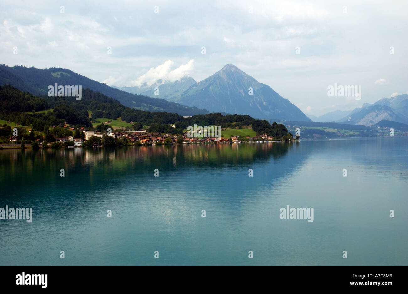 Swiss alps from boat hi-res stock photography and images - Alamy