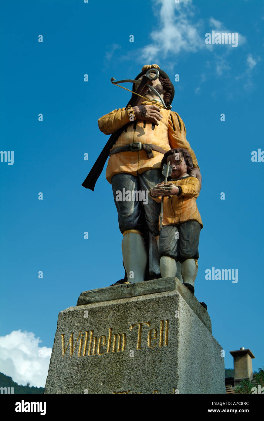 William Tell Statue, Burglen near Altdorf, Switzerland Stock Photo - Alamy