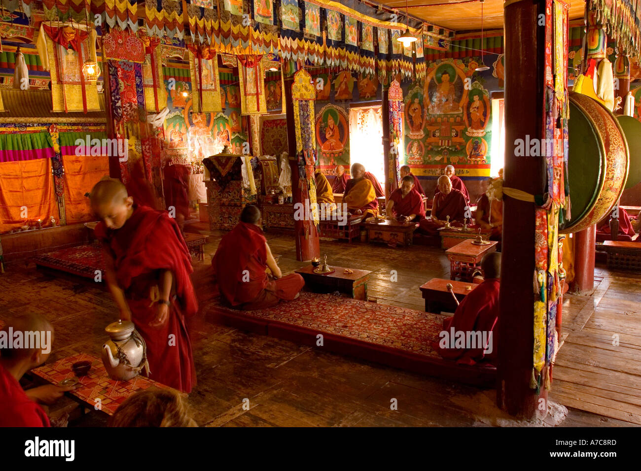 Young Monks and Monks of the Gelupa Order during Puja - Likir Gompa ...