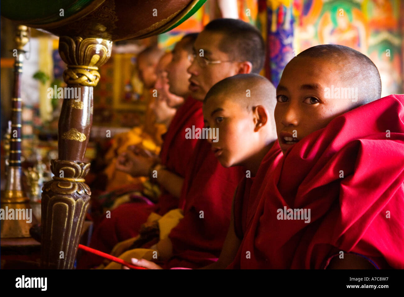 Young Monks and Monks of the Gelupa Order during Puja - Likir Gompa ...