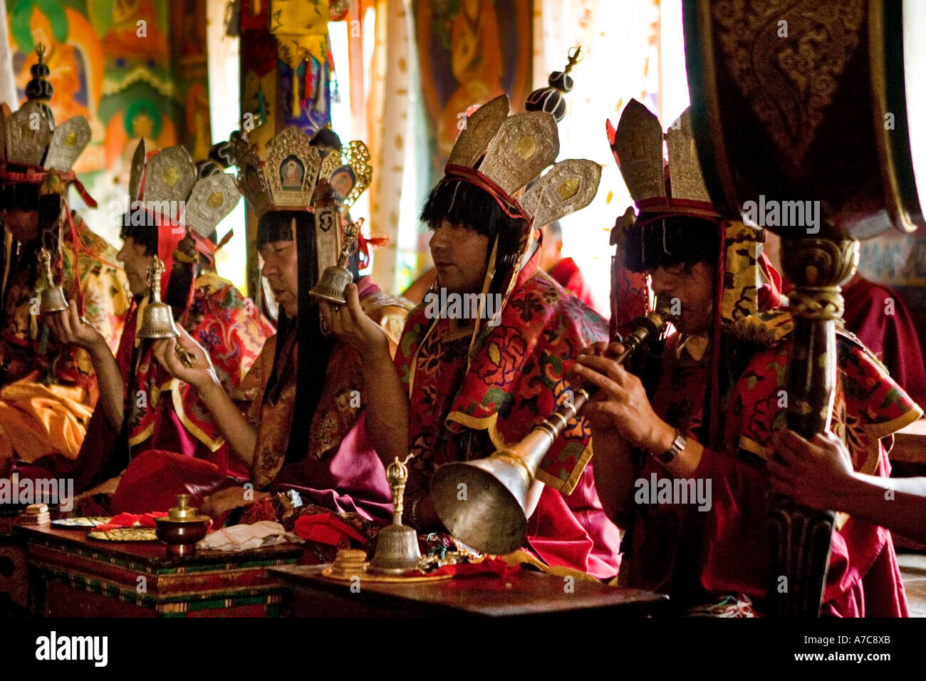 Young Monks and Monks of the Gelupa Order - Ladakh - Indian Himalaya ...