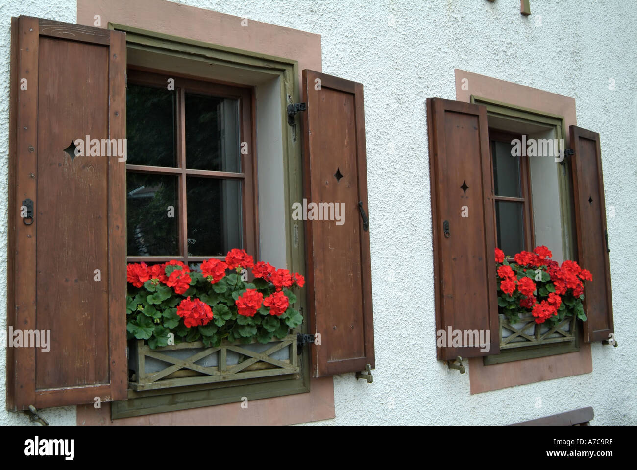 Window boxes Tyrol Austria Stock Photo - Alamy