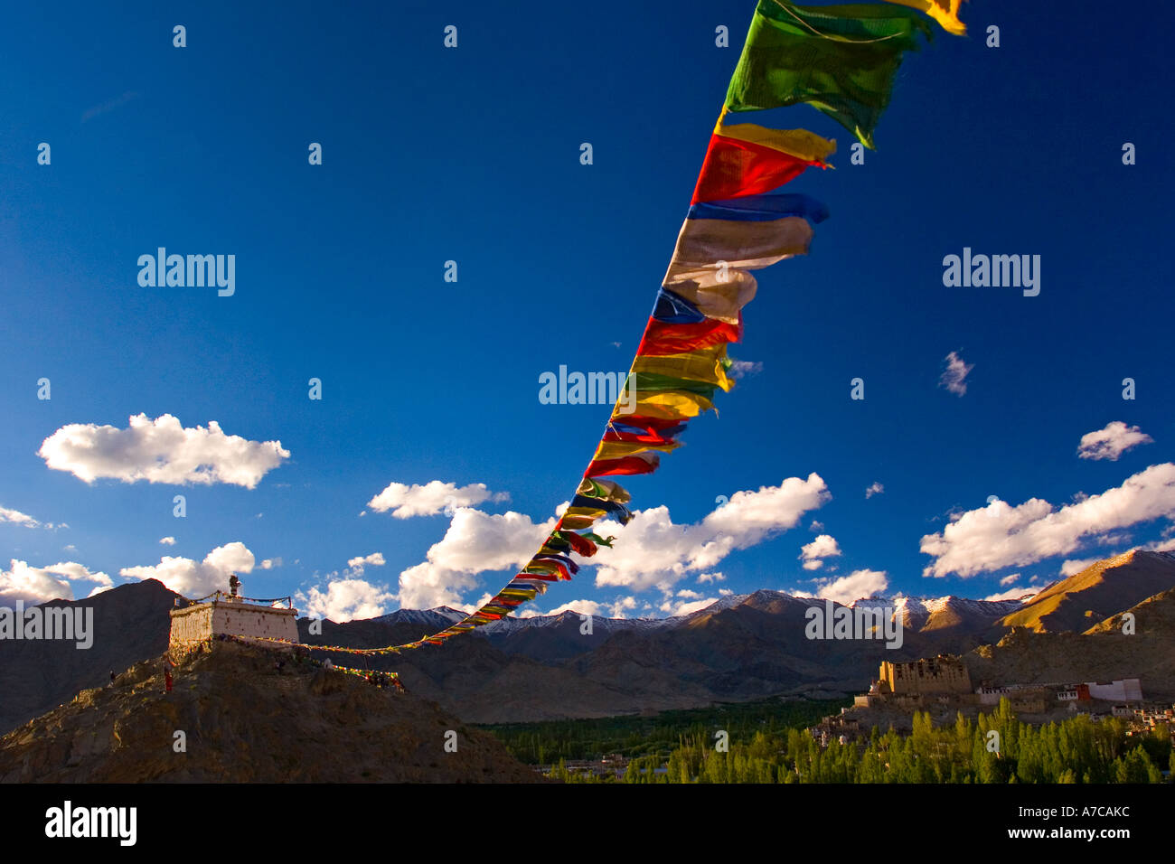 View across Leh and its historic Victory Fort Leh Ladakh Indian ...