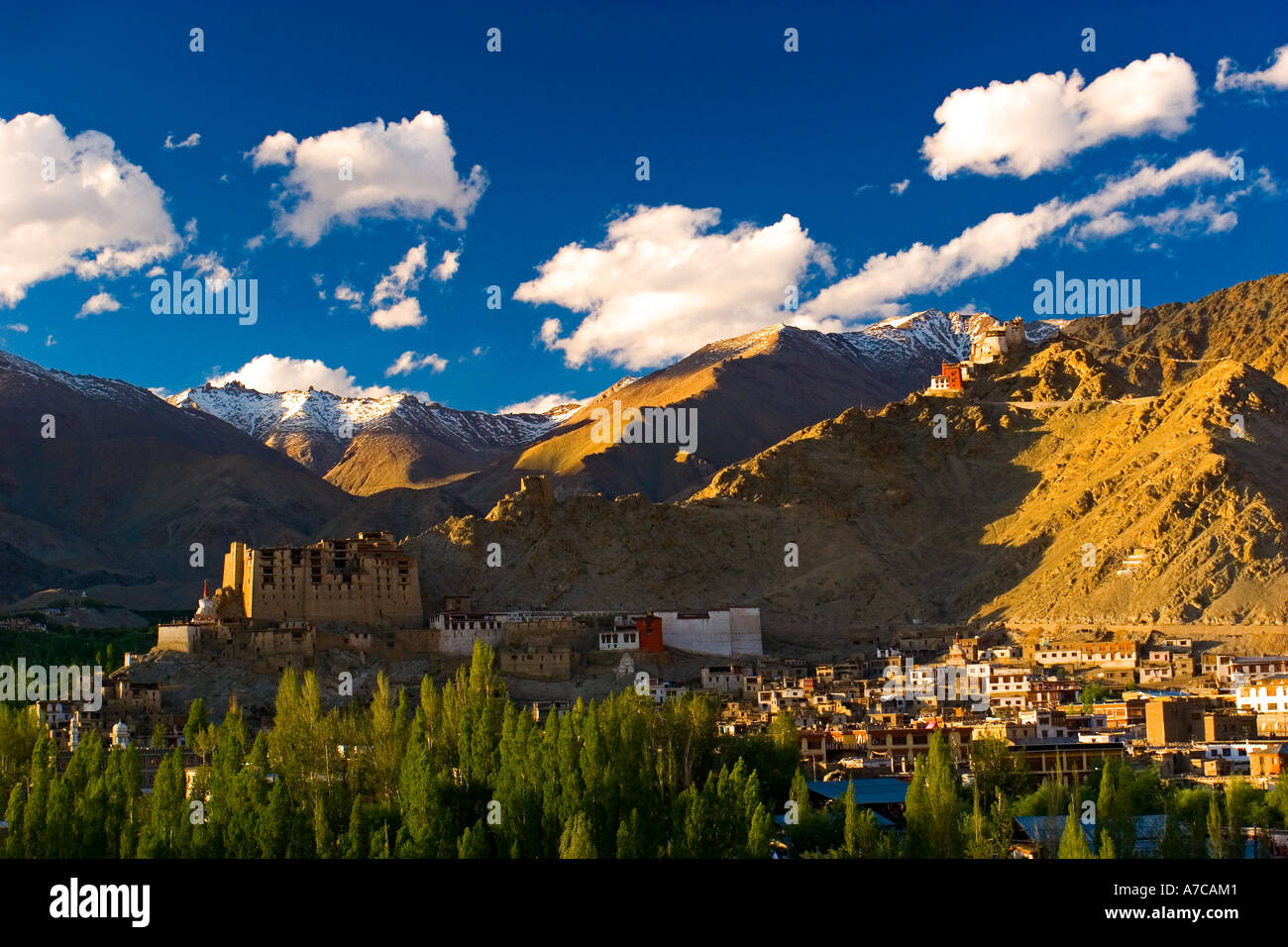 View across Leh and its historic Victory Fort Leh Ladakh Indian ...