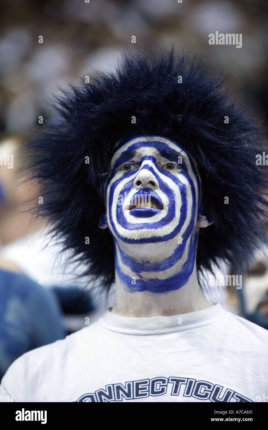 University Of Connecticut UCONN Basketball Fans with faces painted ...