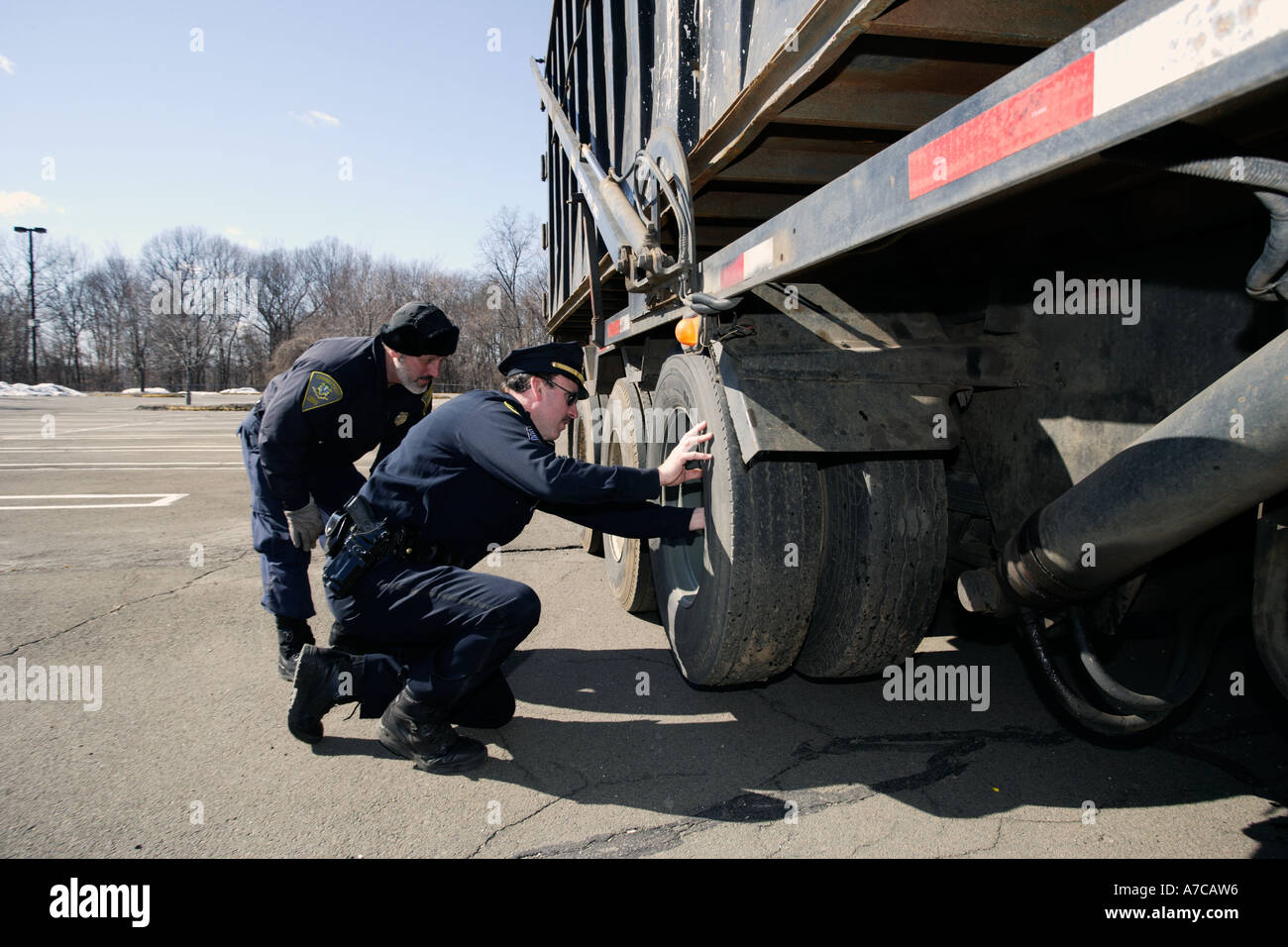 Police inspection trucking hi-res stock photography and images - Alamy
