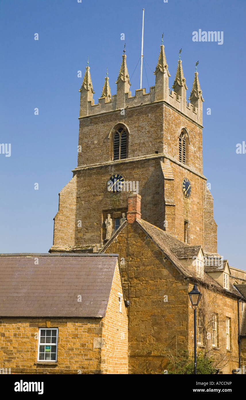 Tower of St Peter and St Paul church and stone houses Deddington ...