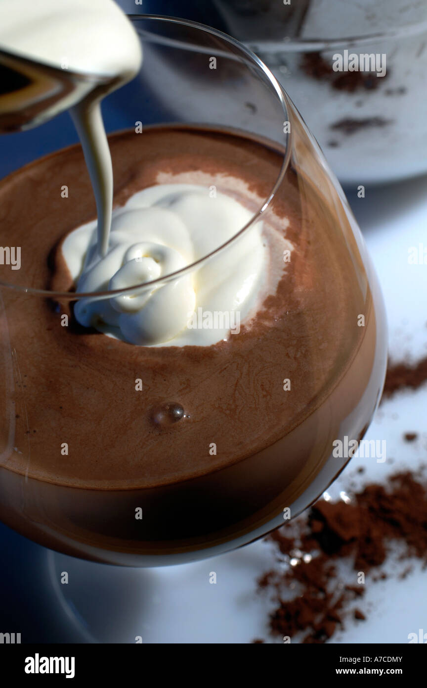 Home made chocolate mousse in a glass Stock Photo - Alamy