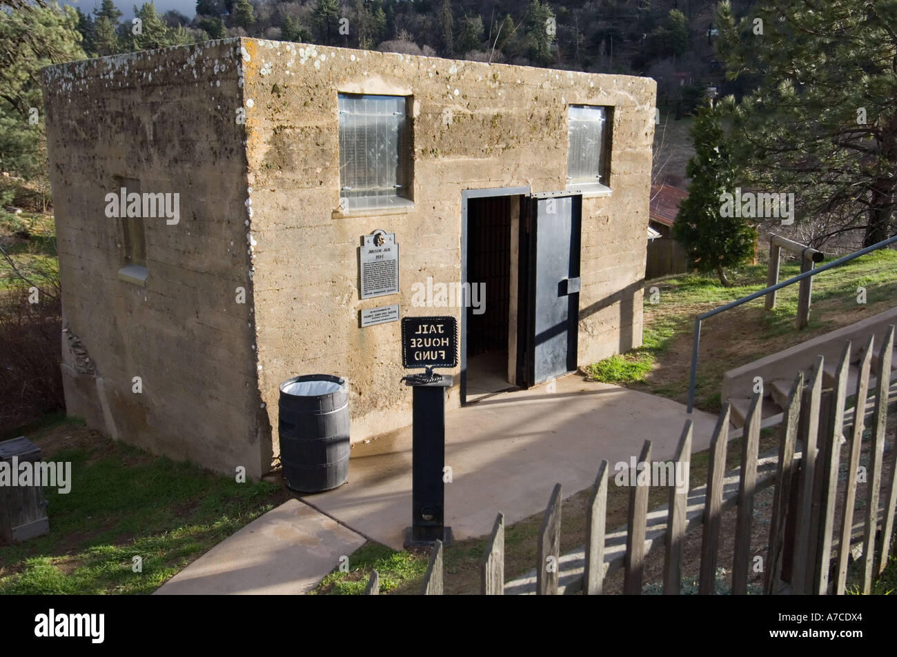 Exterior of the historic jailhouse in east San Diego mountain town of ...