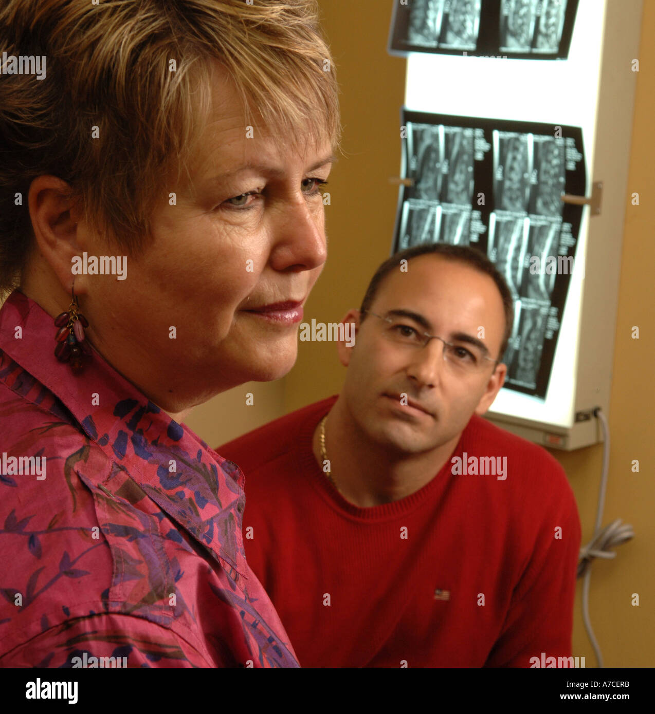 Chiropractor with patient Model released 2006 Robin Nelson Stock Photo ...
