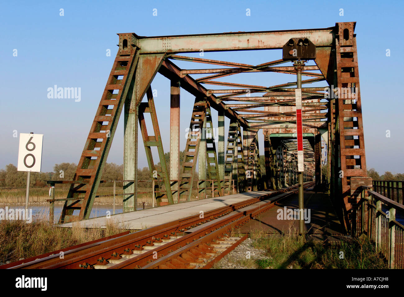 Railway bascule bridge Weener Stock Photo - Alamy
