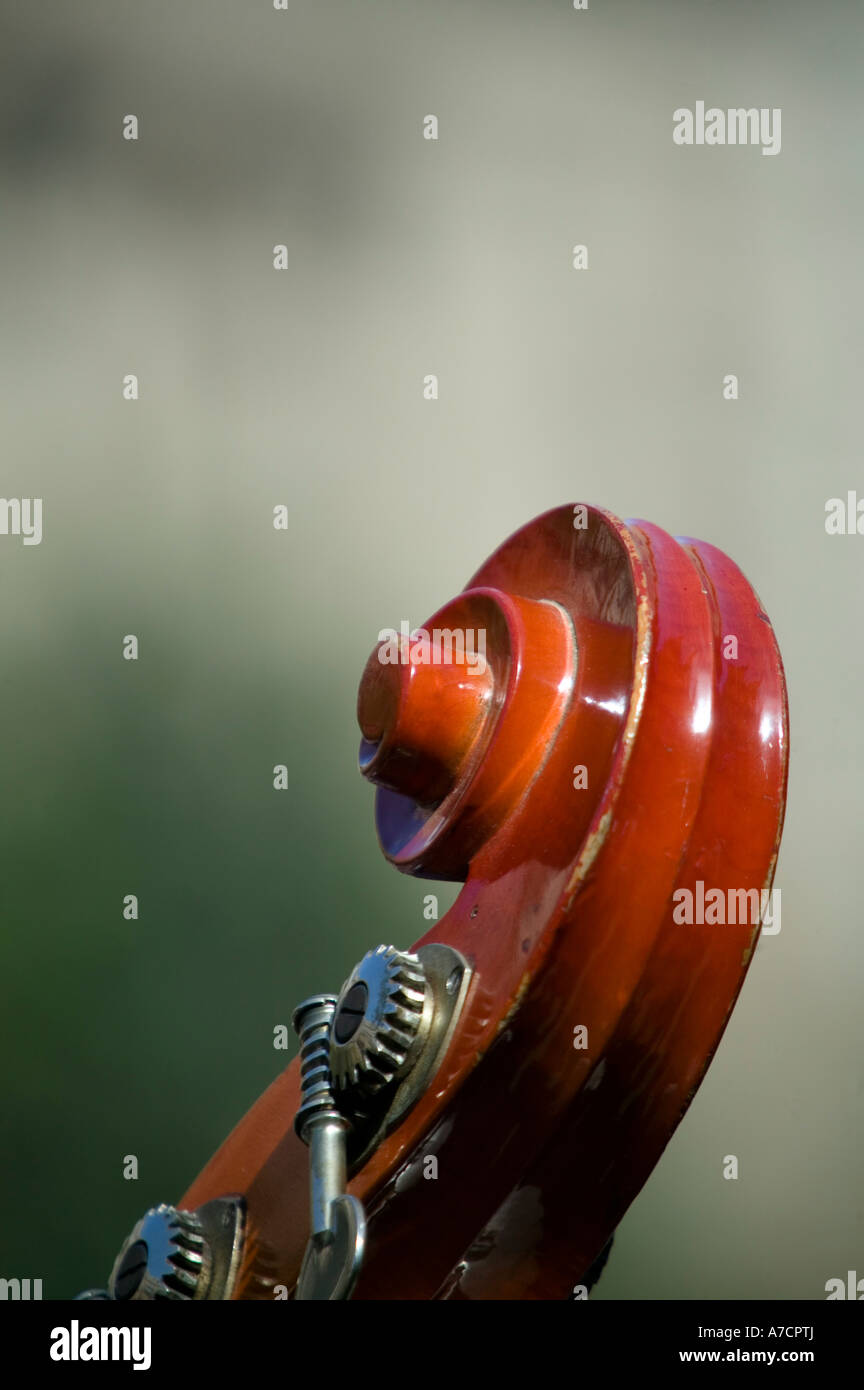 Scroll of a double bass part of a Cobla band accompanying La Sardana ...